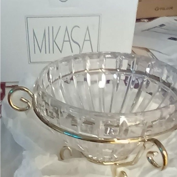 Mikasa | Other | Mikasa Crystal Bowl With Gold Accents | Poshmark